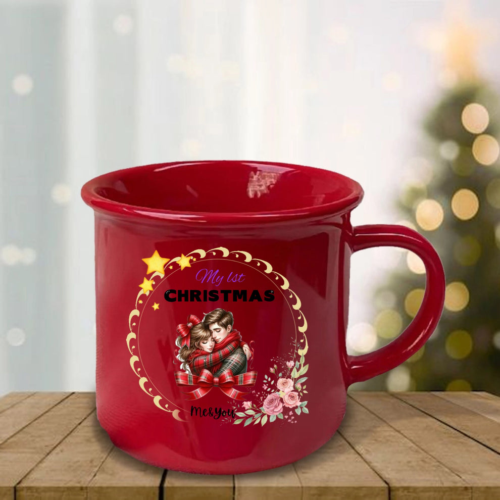 Personalized Custom Christmas Ring Mug, Gift For Newlyweds Or Partners ...